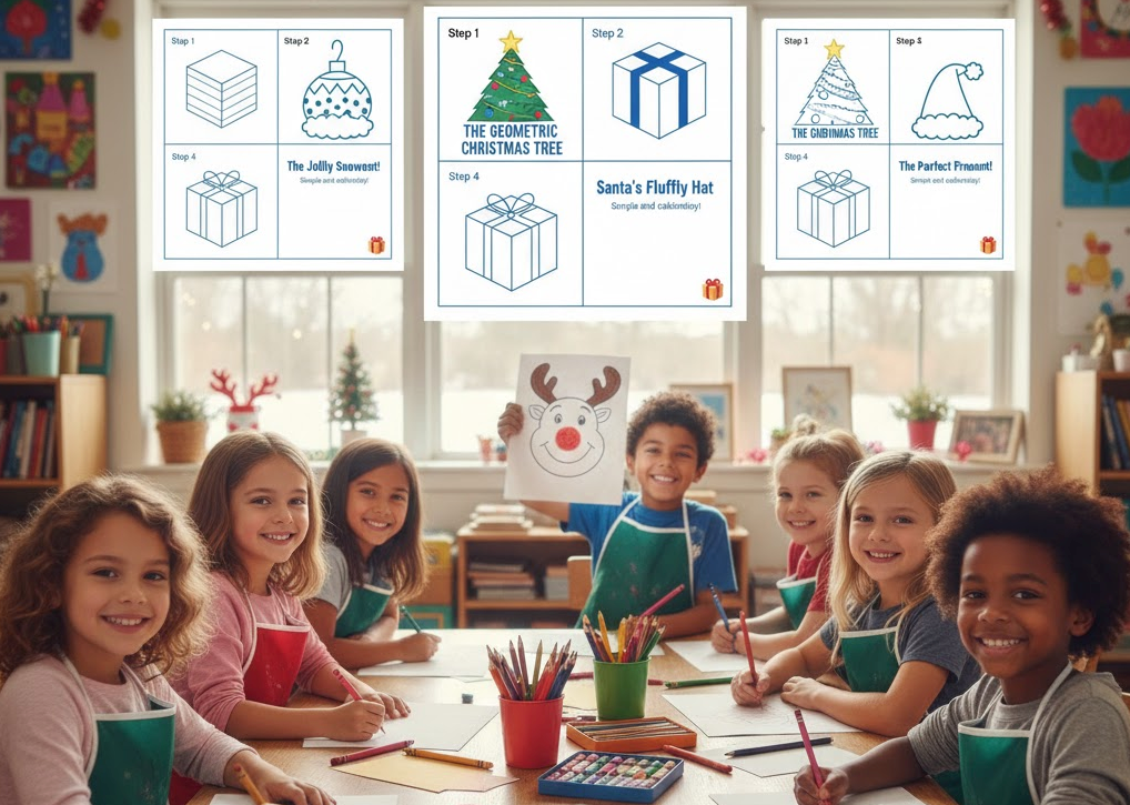 7 Easy Christmas Drawings for Kids Anyone Can Try – Caydo