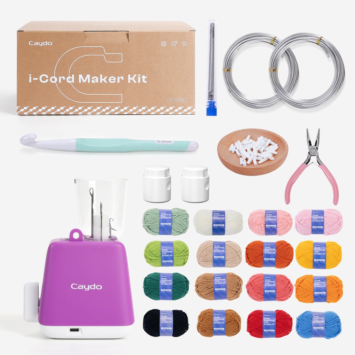 Electric i-Cord Knitting Tricotin Machine i1 Pro Max | Caydo