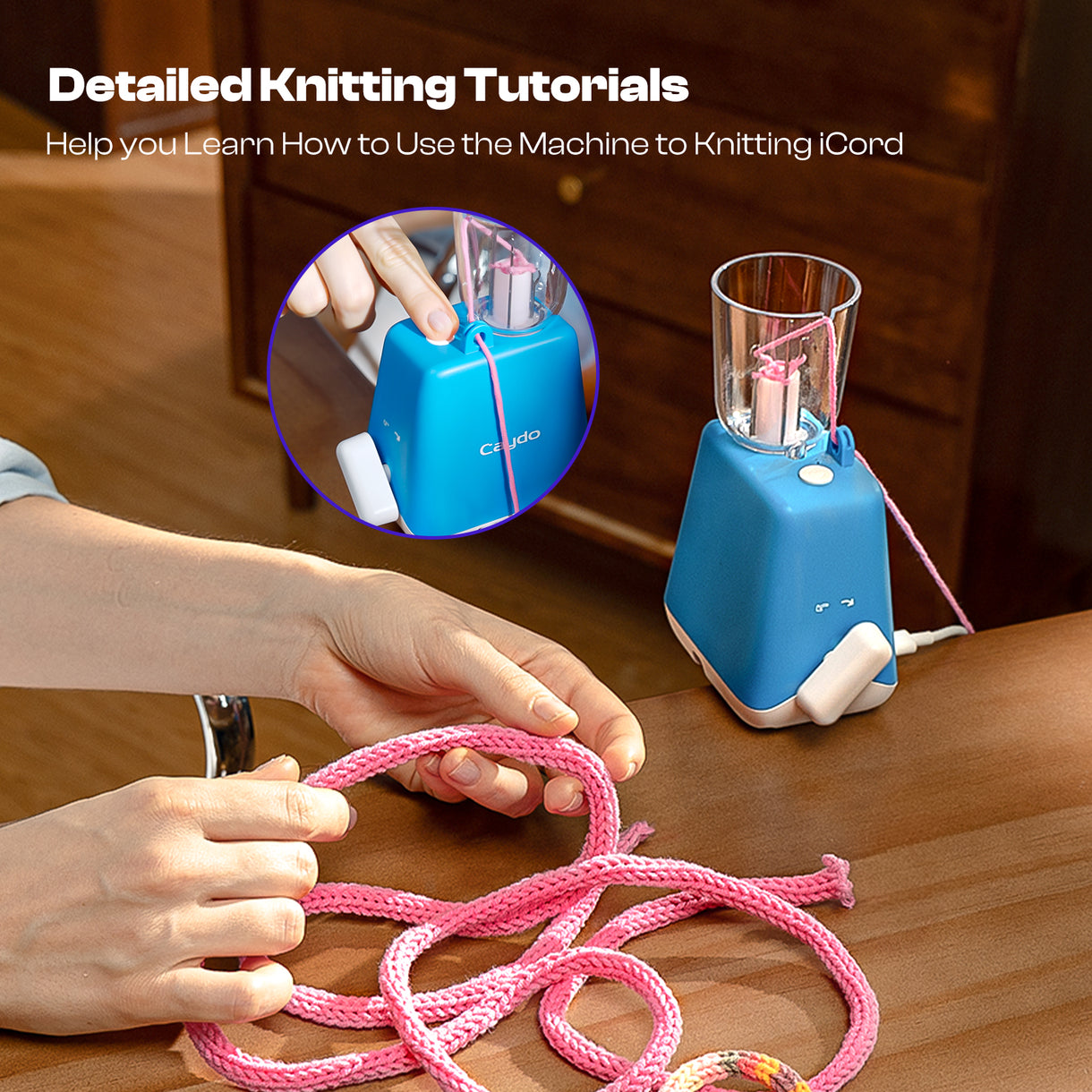 Electric i-Cord Knitting Tricotin Machine i1 Pro – Caydo