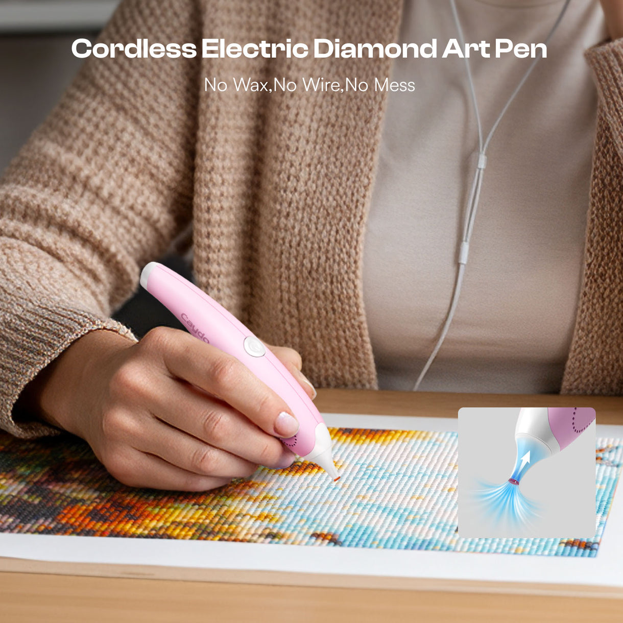 Electric Diamond Painting Pen – Ergonomic - Wireless, for DIY & Crafts ...